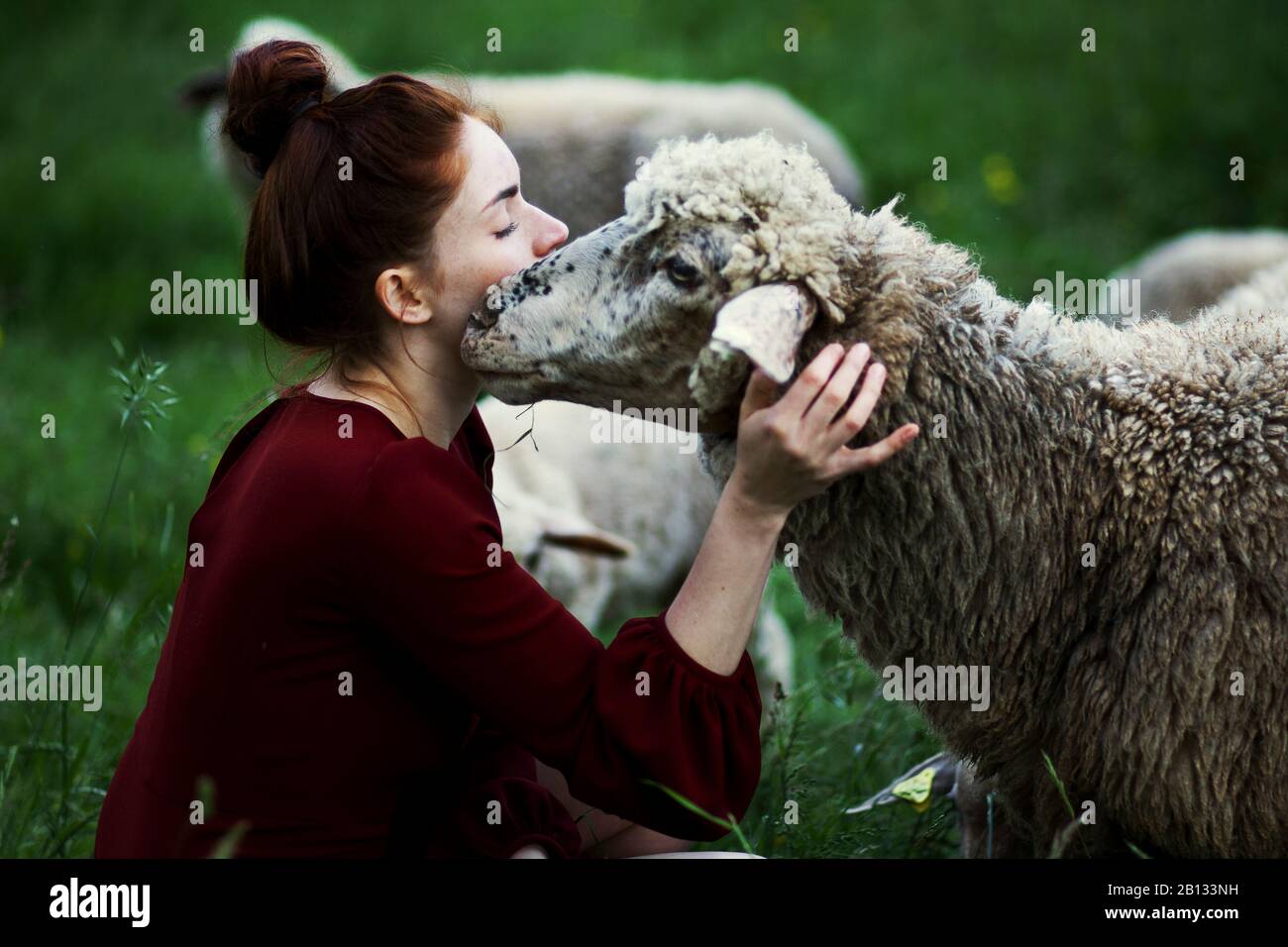 Woman touching clothes on hi-res stock photography and images - Alamy