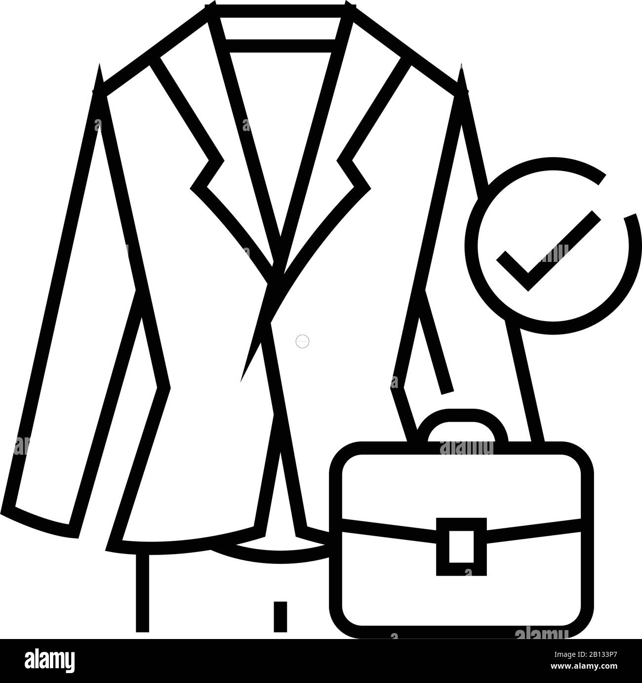 Business suit line icon, concept sign, outline vector illustration ...