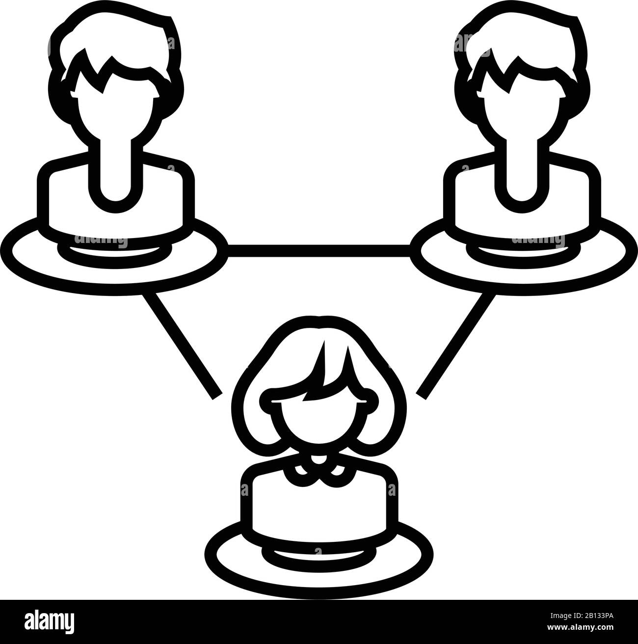 Collaboration Process Line Icon Concept Sign Outline Vector Illustration Linear Symbol Stock