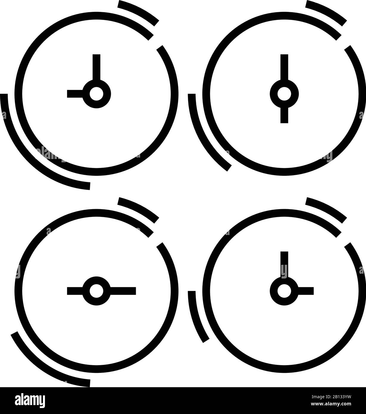 Clocks line icon, concept sign, outline vector illustration, linear ...