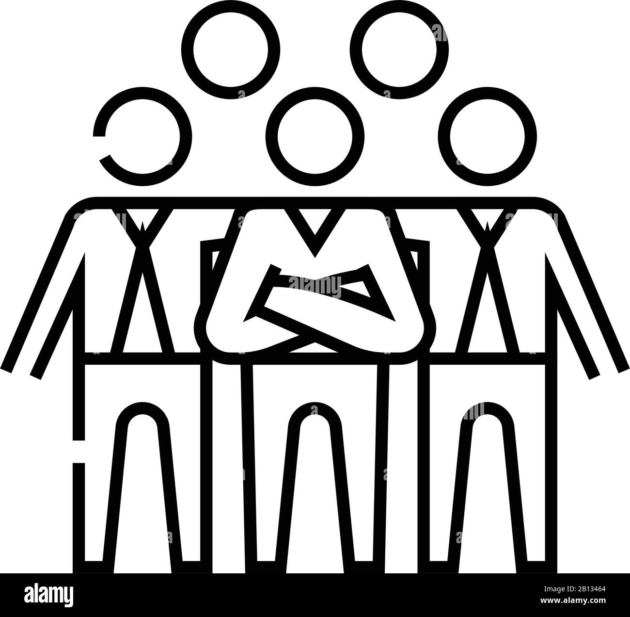 Collective mind line icon, concept sign, outline vector illustration ...