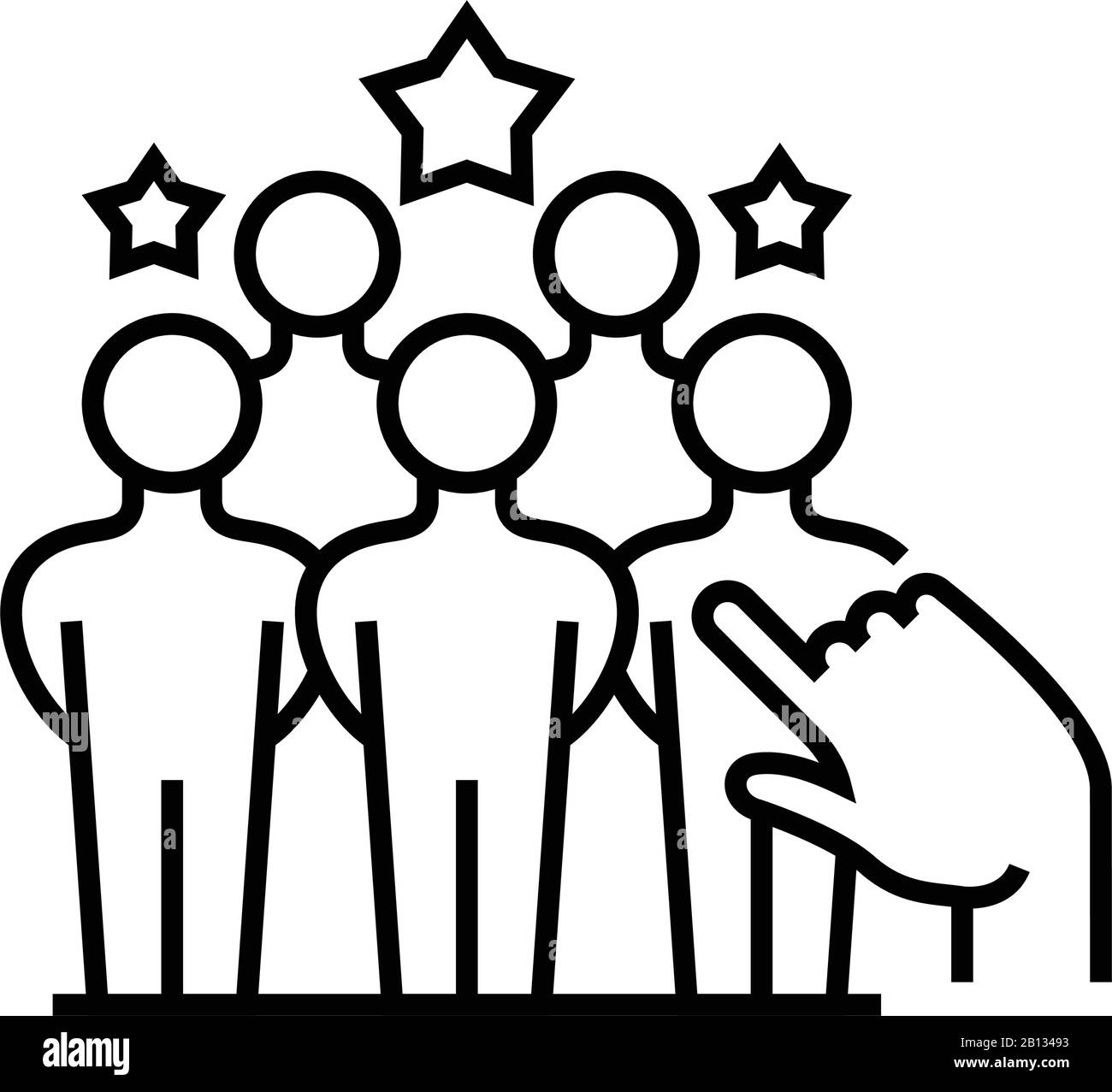 Choosing talents line icon, concept sign, outline vector illustration ...