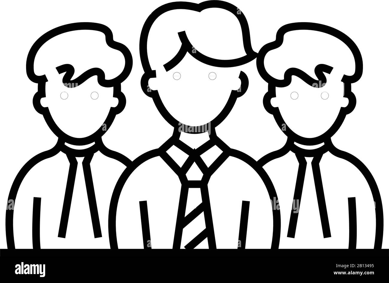 Collective of employees line icon, concept sign, outline vector illustration, linear symbol ...