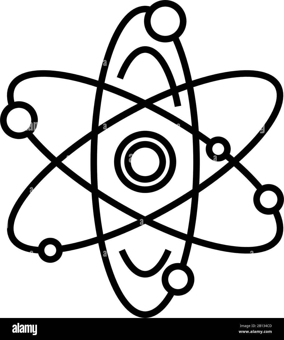 Chemistry connections line icon, concept sign, outline vector ...