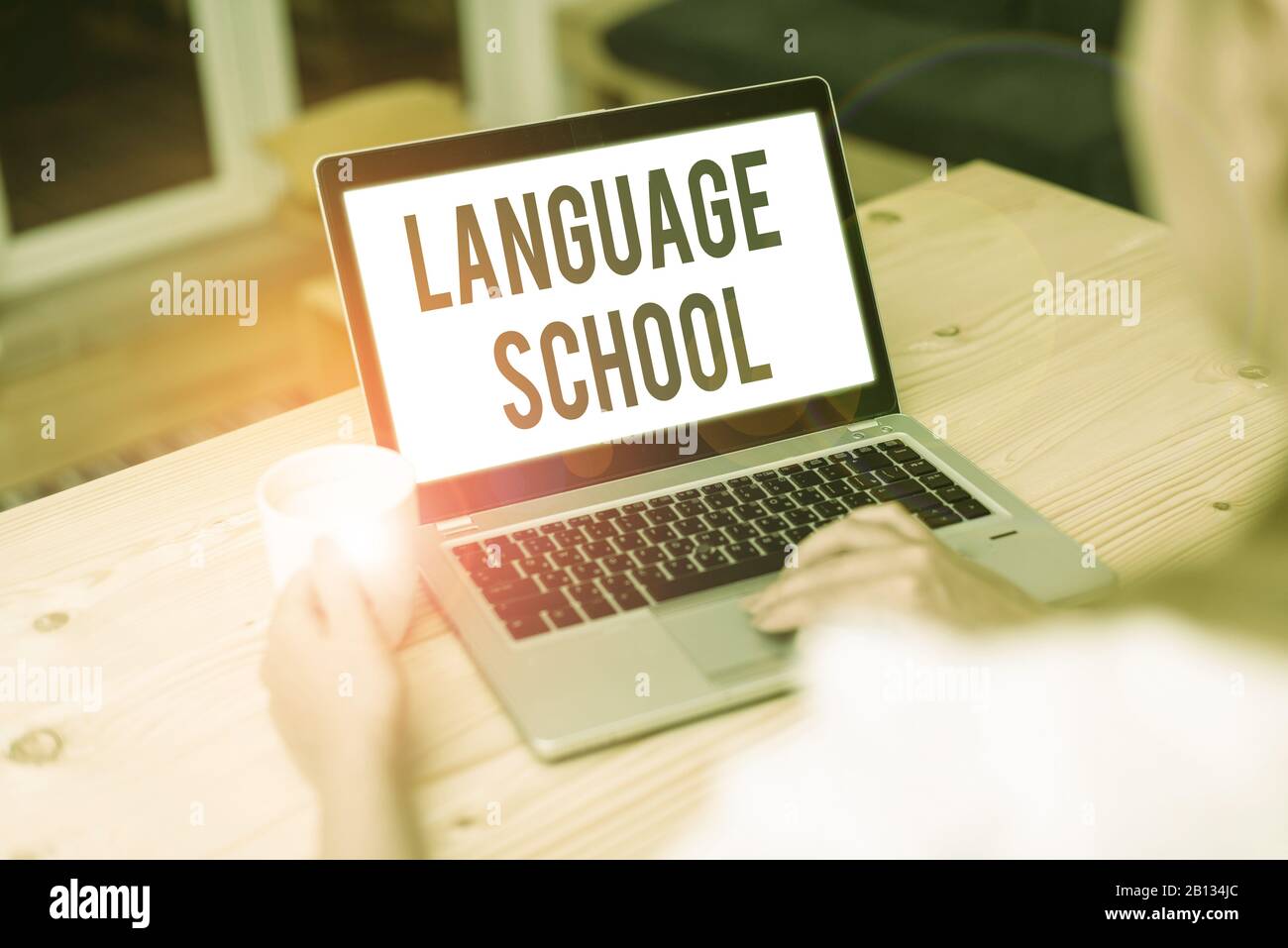 Conceptual hand writing showing Language School. Concept meaning ...