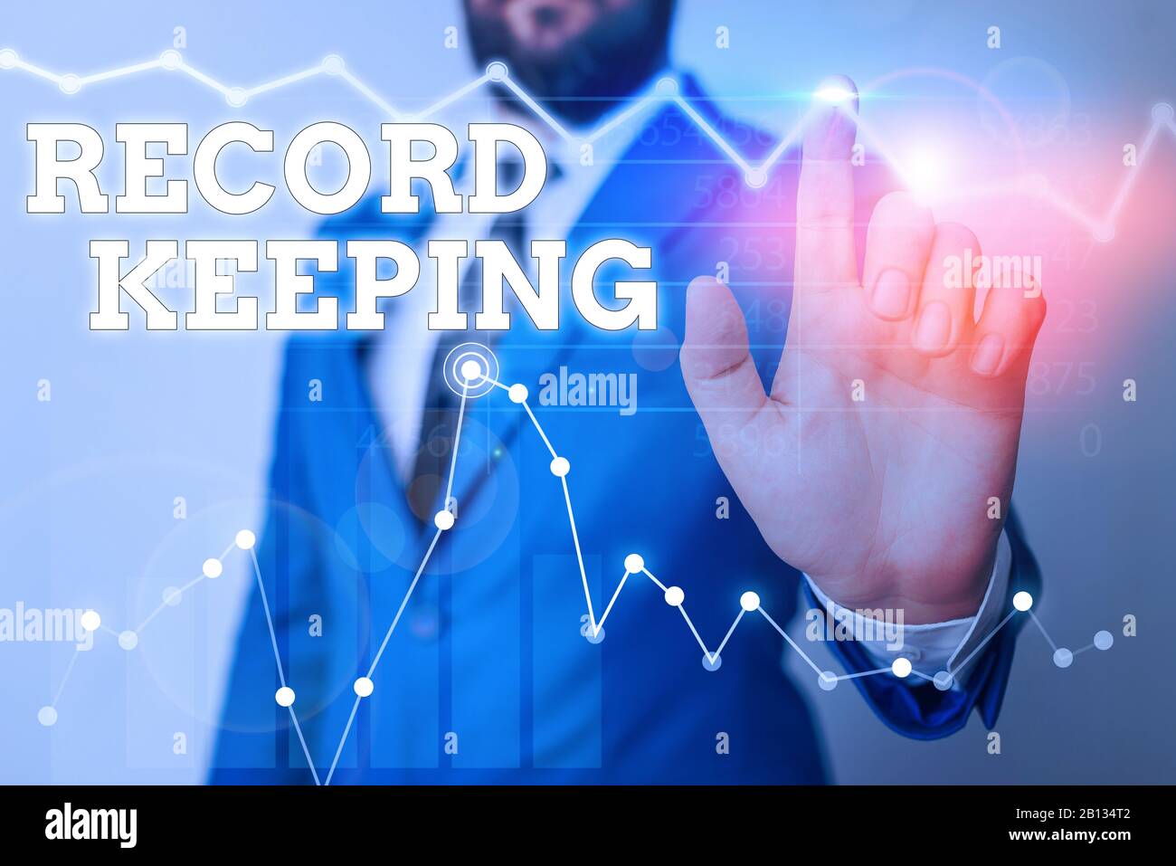 Writing note showing Record Keeping. Business concept for The activity ...