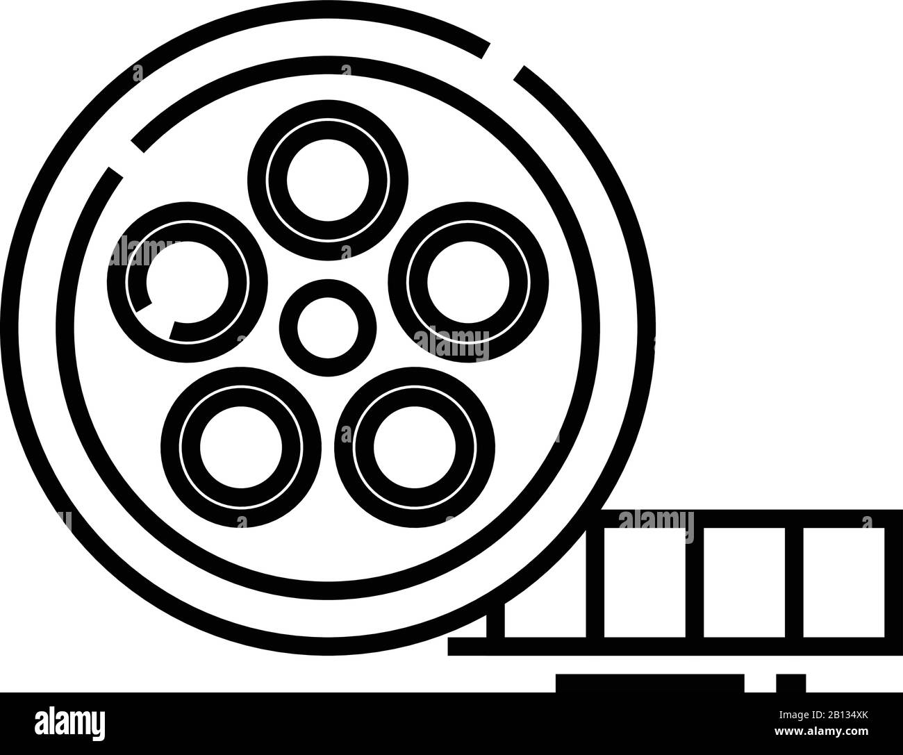 Cinema shot line icon, concept sign, outline vector illustration ...