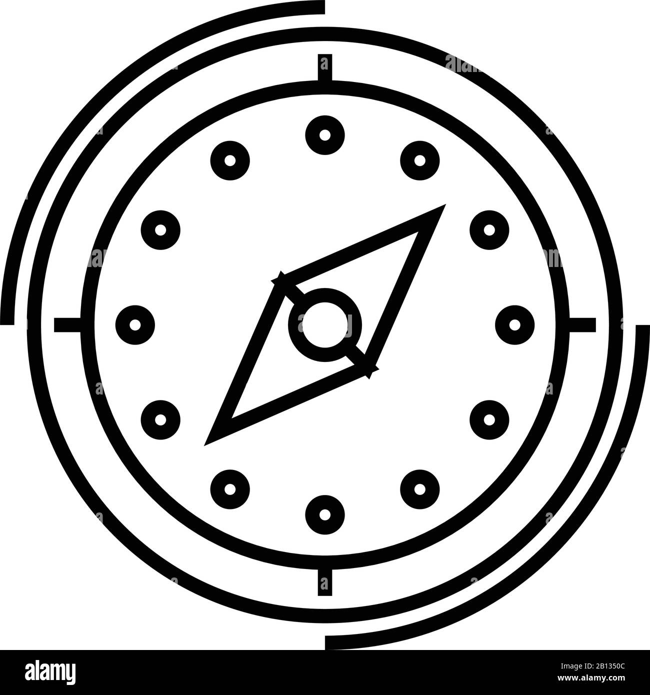 Compass line icon, concept sign, outline vector illustration, linear ...