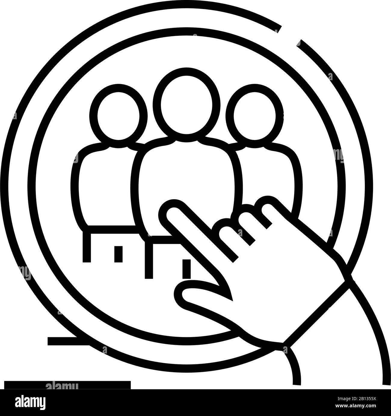 Choosing employee line icon, concept sign, outline vector illustration ...