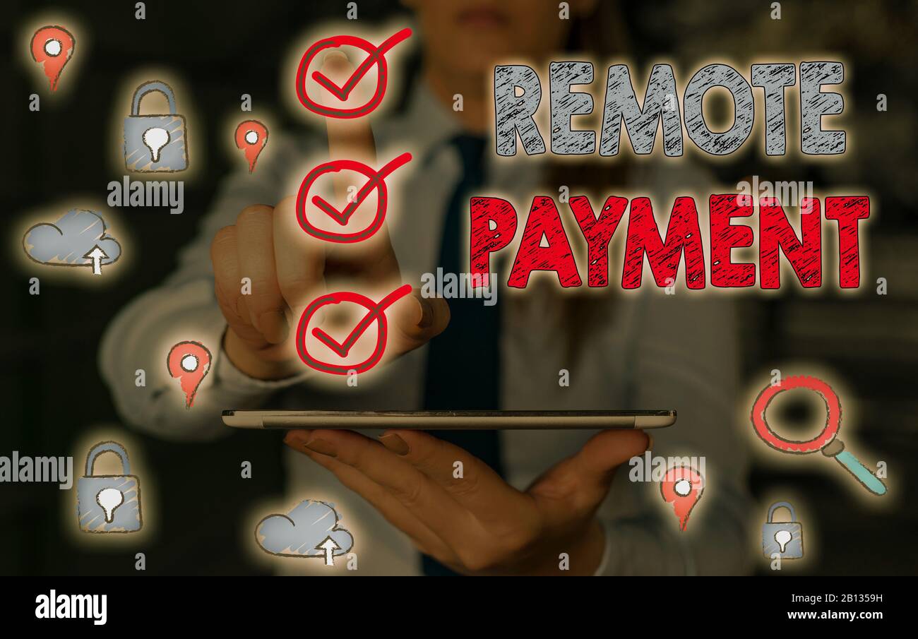 Conceptual hand writing showing Remote Payment. Concept meaning payment ...