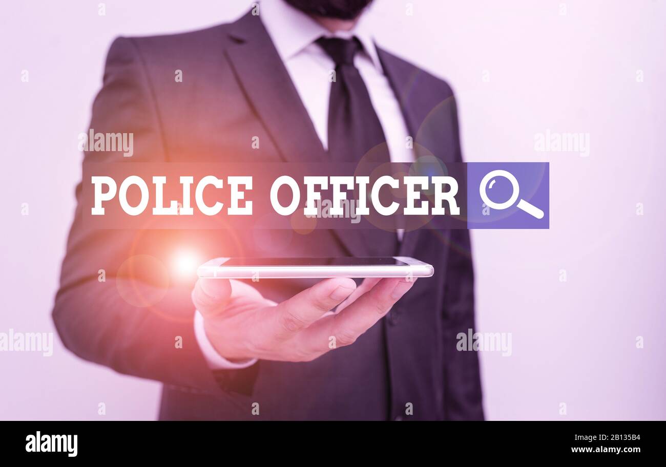 Conceptual hand writing showing Police Officer. Concept meaning a ...