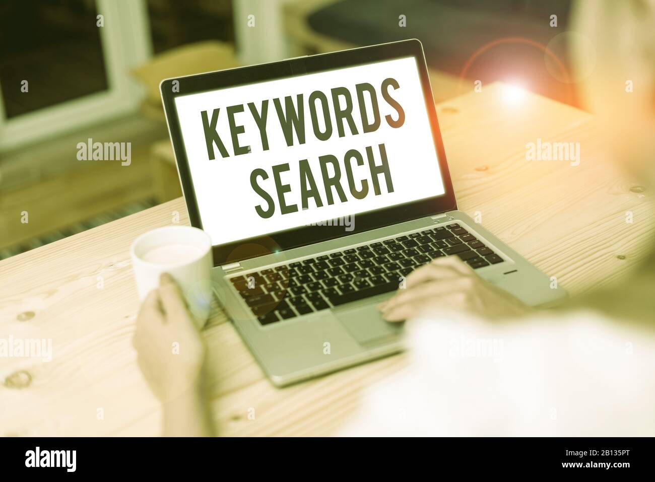 Conceptual hand writing showing Keywords Search. Concept meaning looks ...