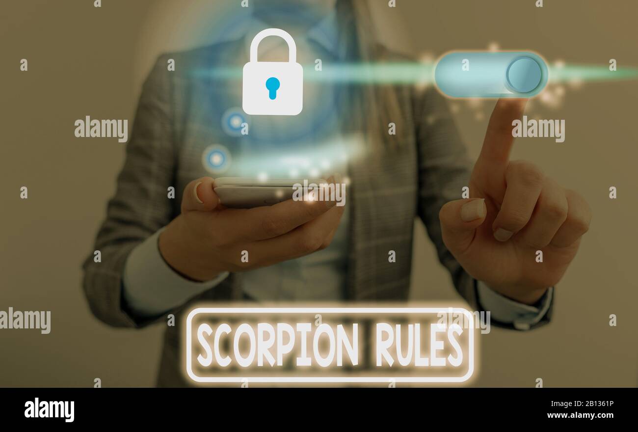 Handwriting text Scorpion Rules. Conceptual photo Dystopian young adult ...