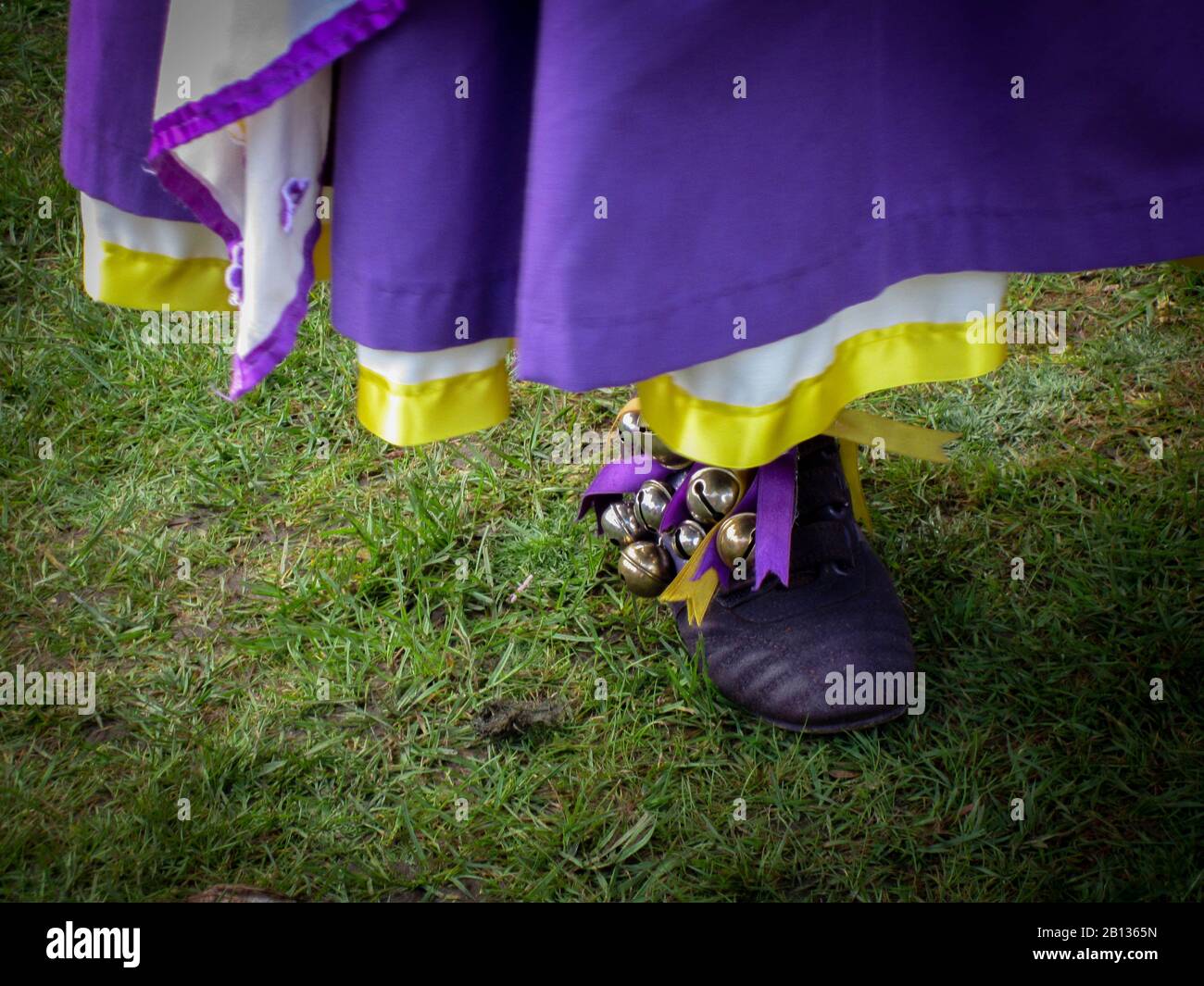 Bells on her toes - Morris dancer Stock Photo - Alamy