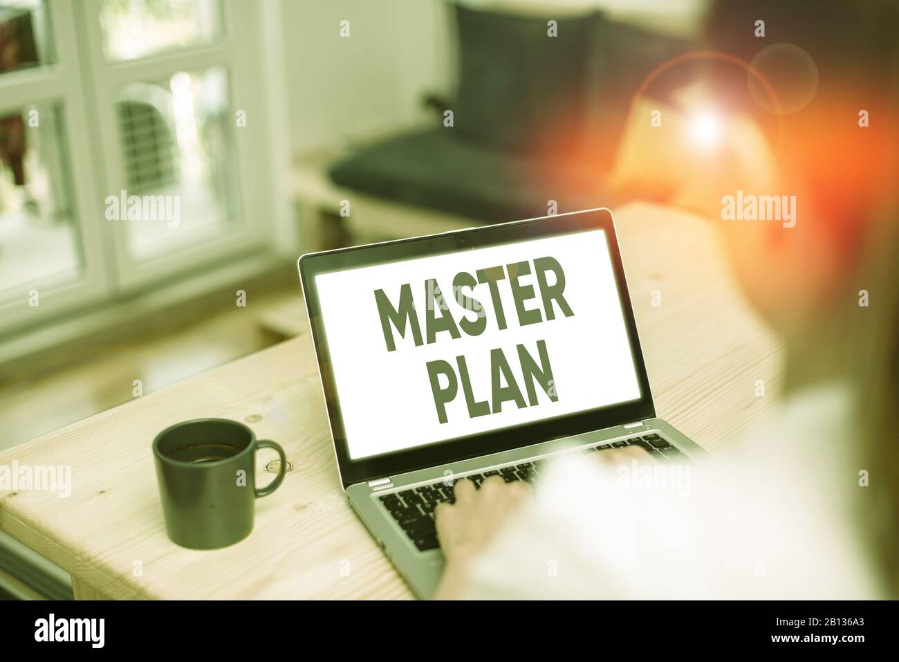 Writing note showing Master Plan. Business concept for dynamic longterm ...