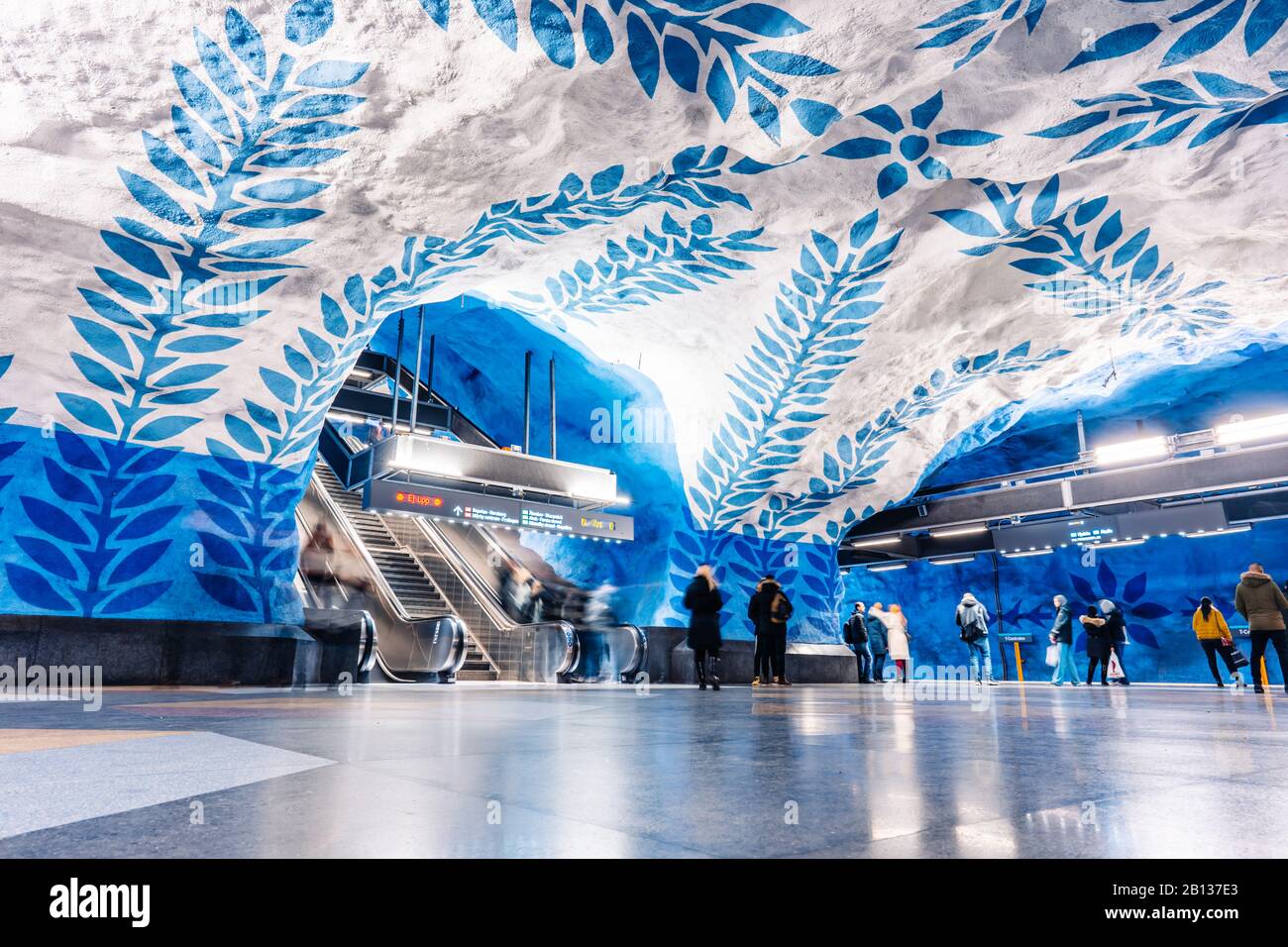 14 February 2020, Stockholm Sweden. Underground metro station T ...