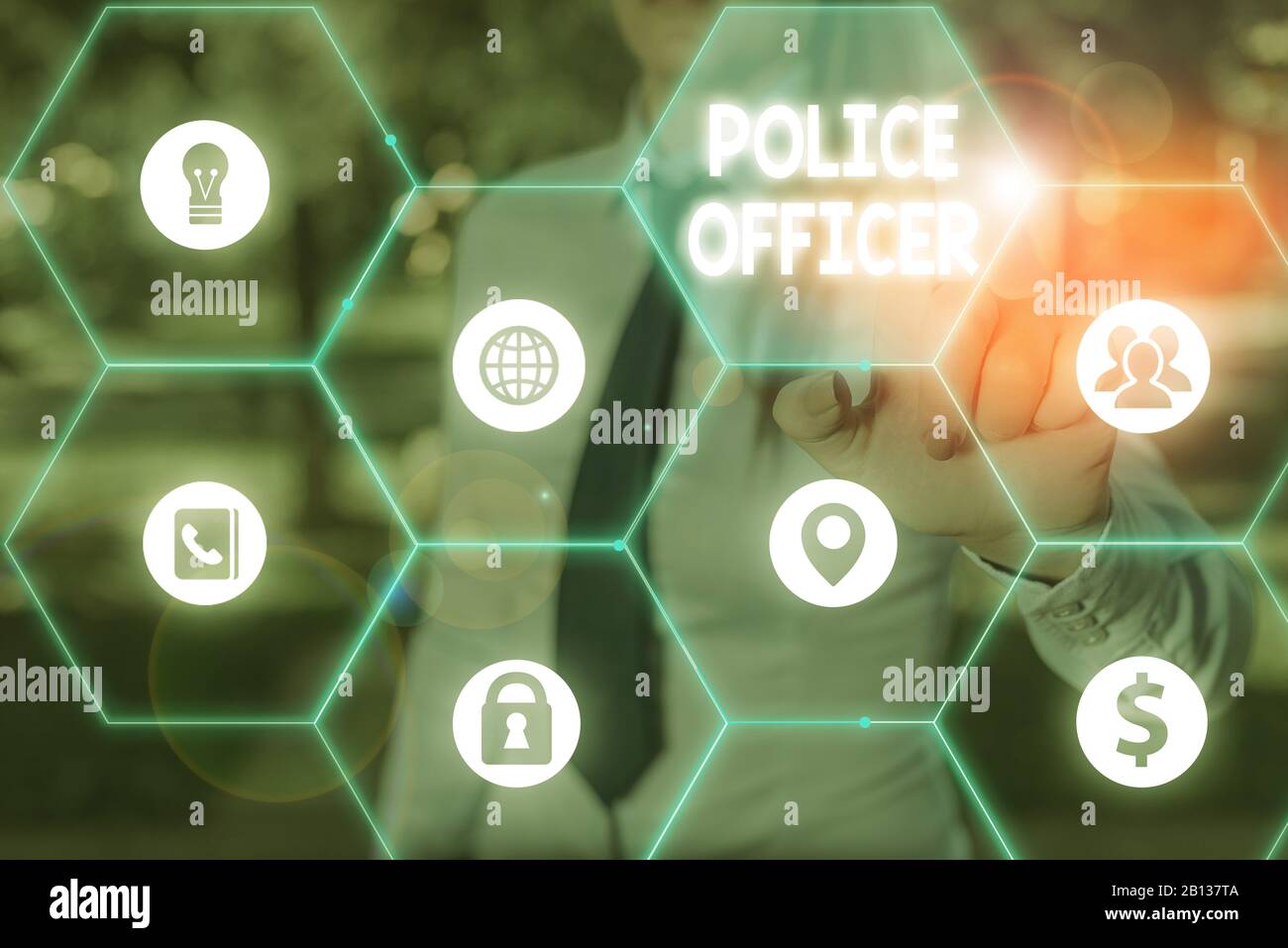 Handwriting text writing Police Officer. Conceptual photo a ...