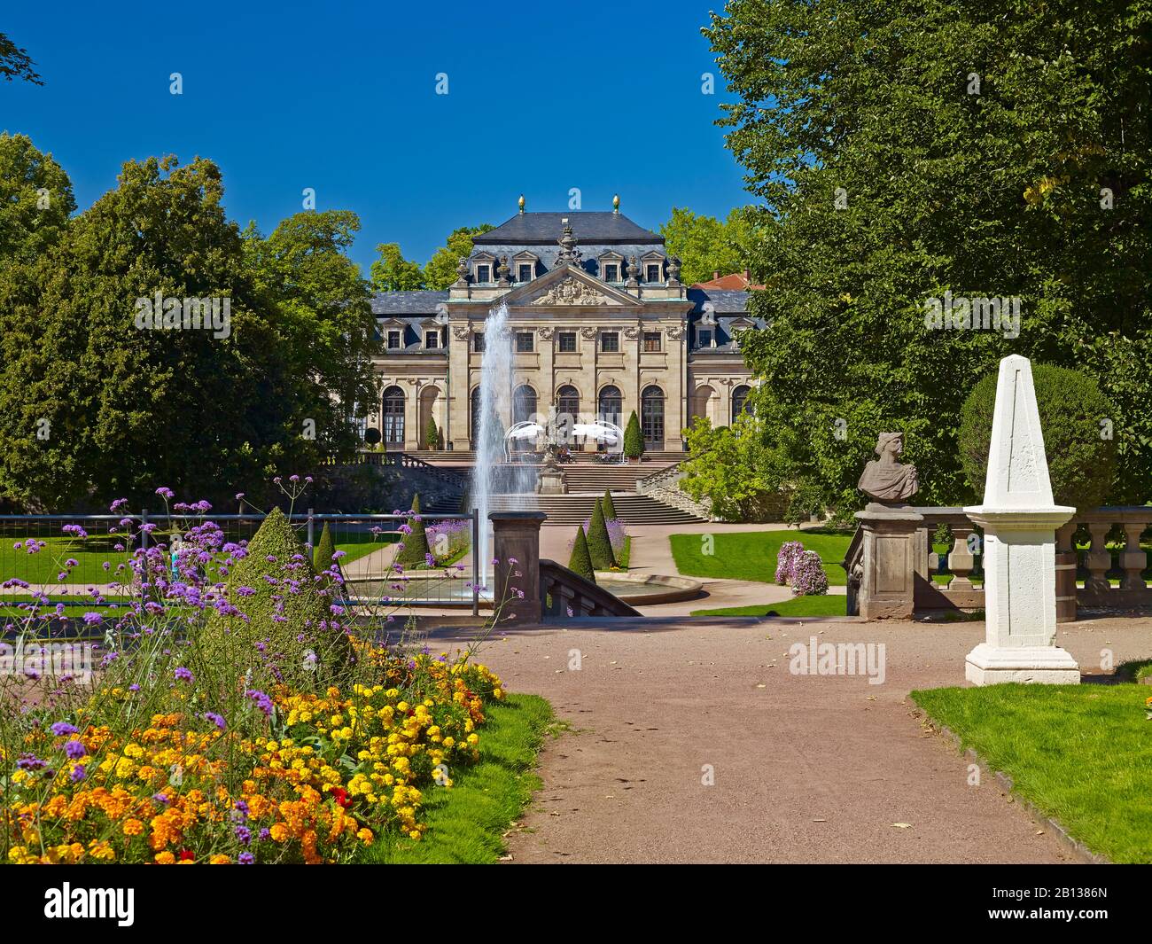 Castle garden with orangery and fountain in Fulda,Hesse,Germany Stock ...