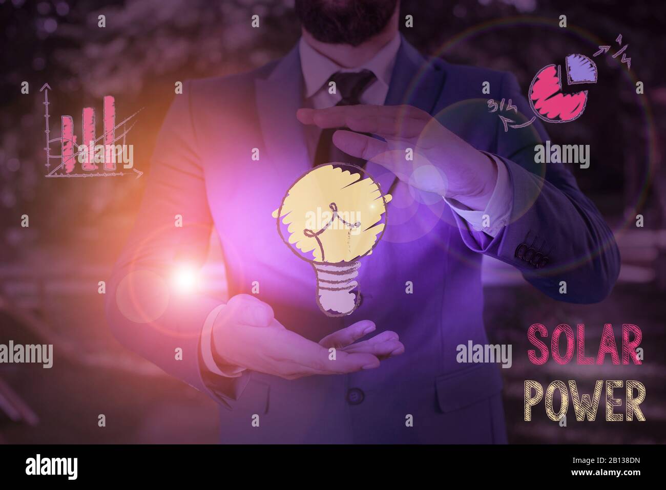 Handwriting text Solar Power. Conceptual photo the electricity produced ...