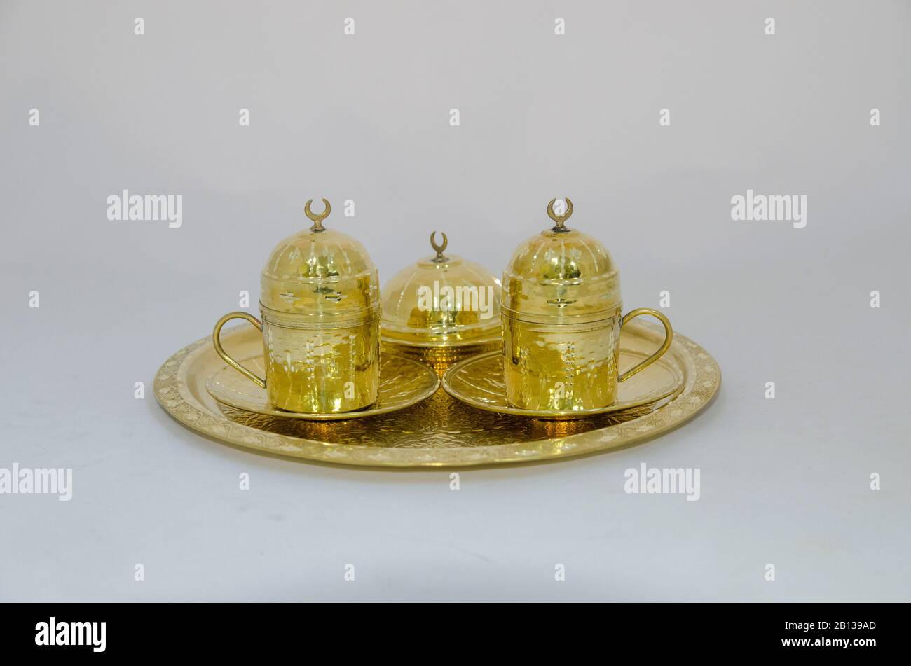 Golden Turkish Coffee Set Stock Photo - Alamy