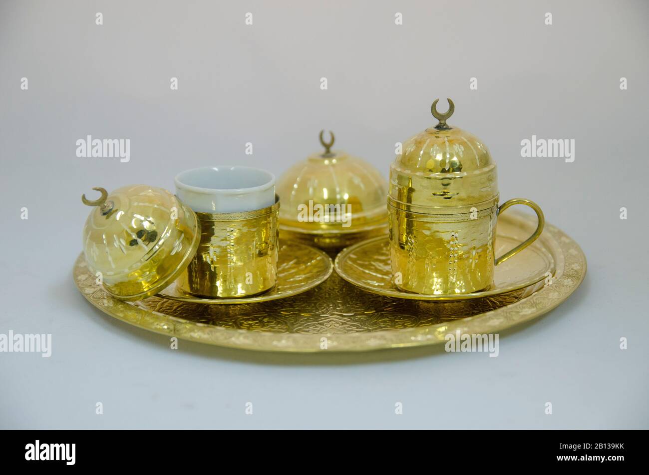 Golden Turkish Coffee Set Stock Photo - Alamy