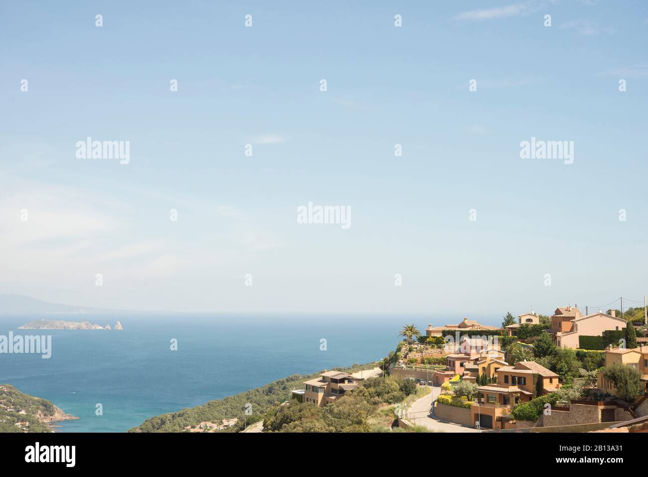 Begur with Castle, a typical Spanish town in Catalonia, Spain Stock ...