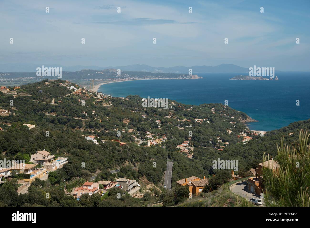 Begur with Castle, a typical Spanish town in Catalonia, Spain Stock ...