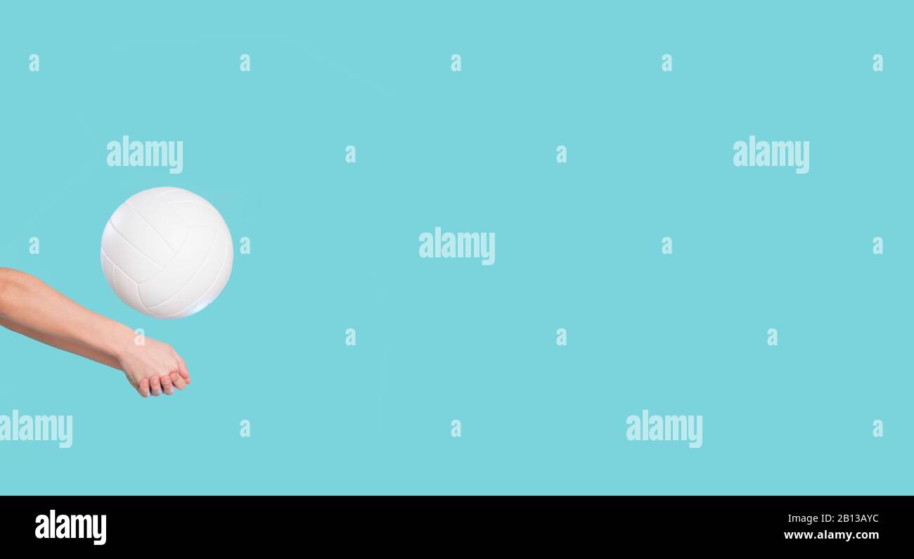 Hands of a beach volleyball player digging a ball Stock Photo - Alamy