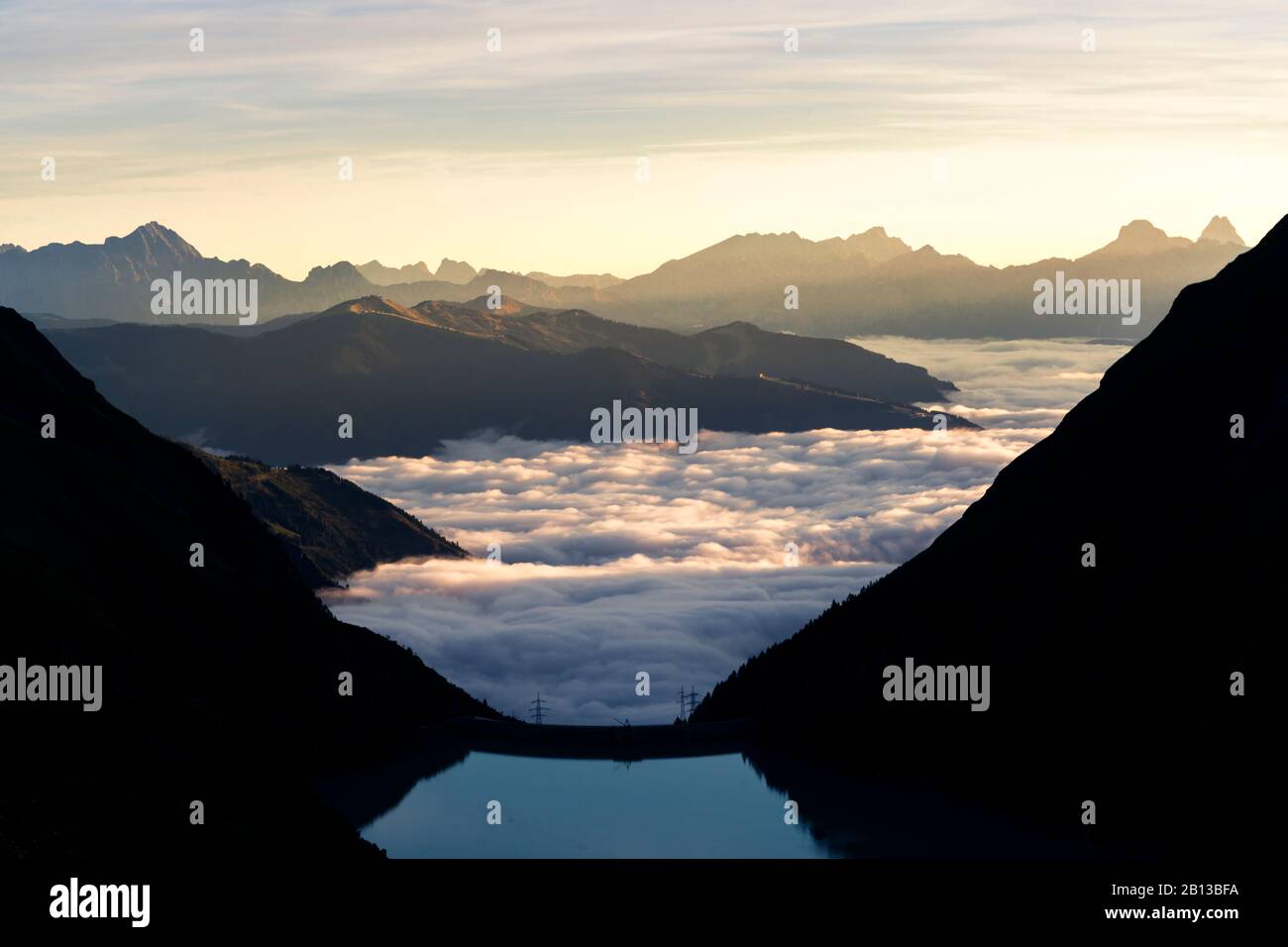 Waterfall bottom reservoir at sunrise hi-res stock photography and ...