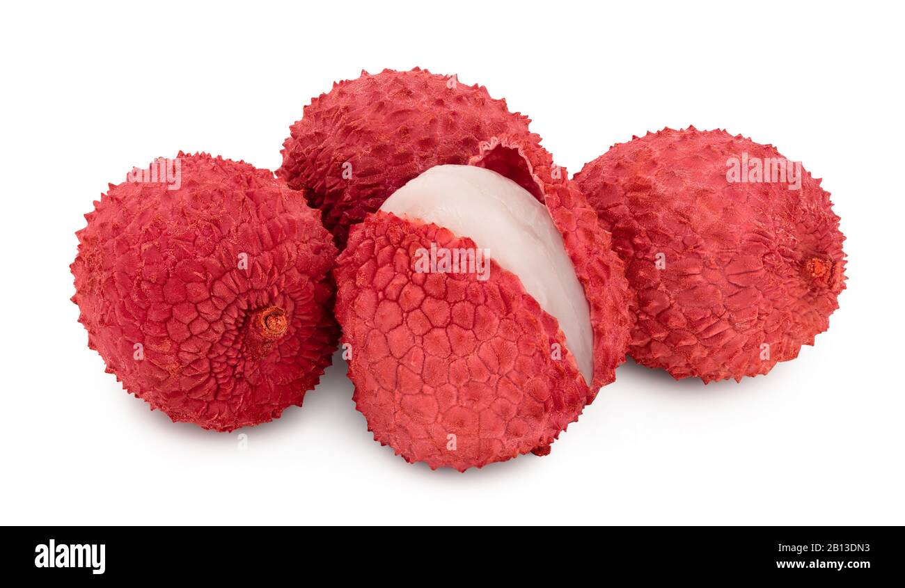 lychee fruit isolated on white background with clipping path and full ...