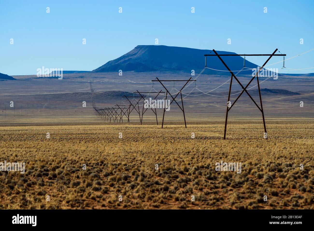 Electricity pylon by the namibian desert,Namibia,Africa Stock Photo - Alamy