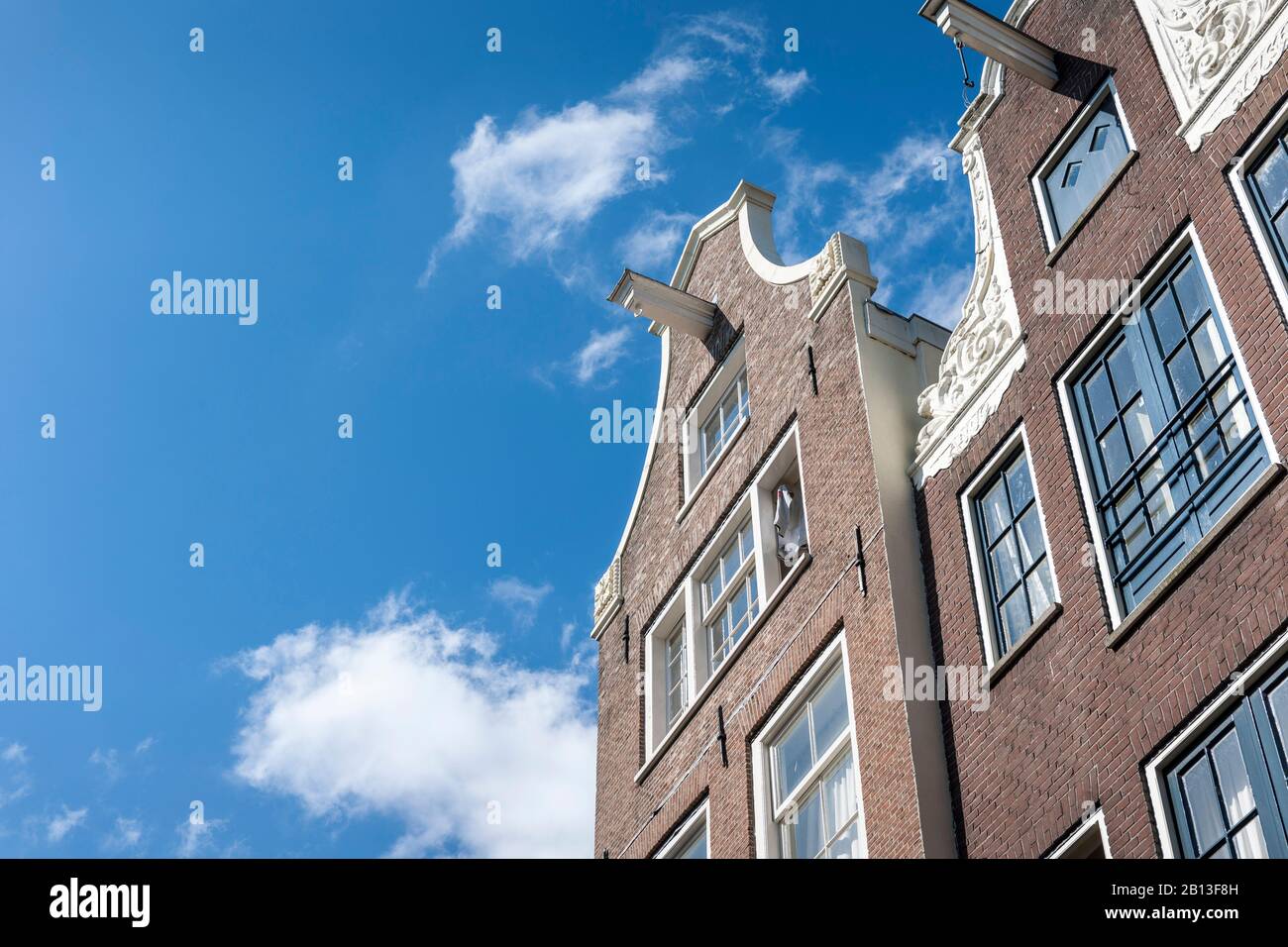 Historic gables and facades of canal houses,Old Town,Amsterdam,The ...
