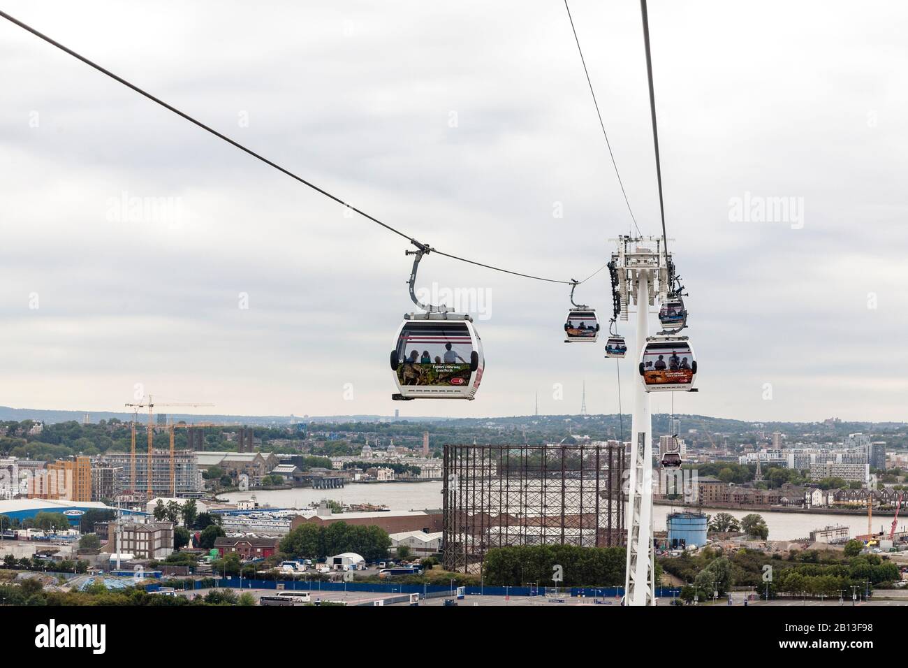 Emirates Air Line cable car between Greenwich and Docklands, London ...