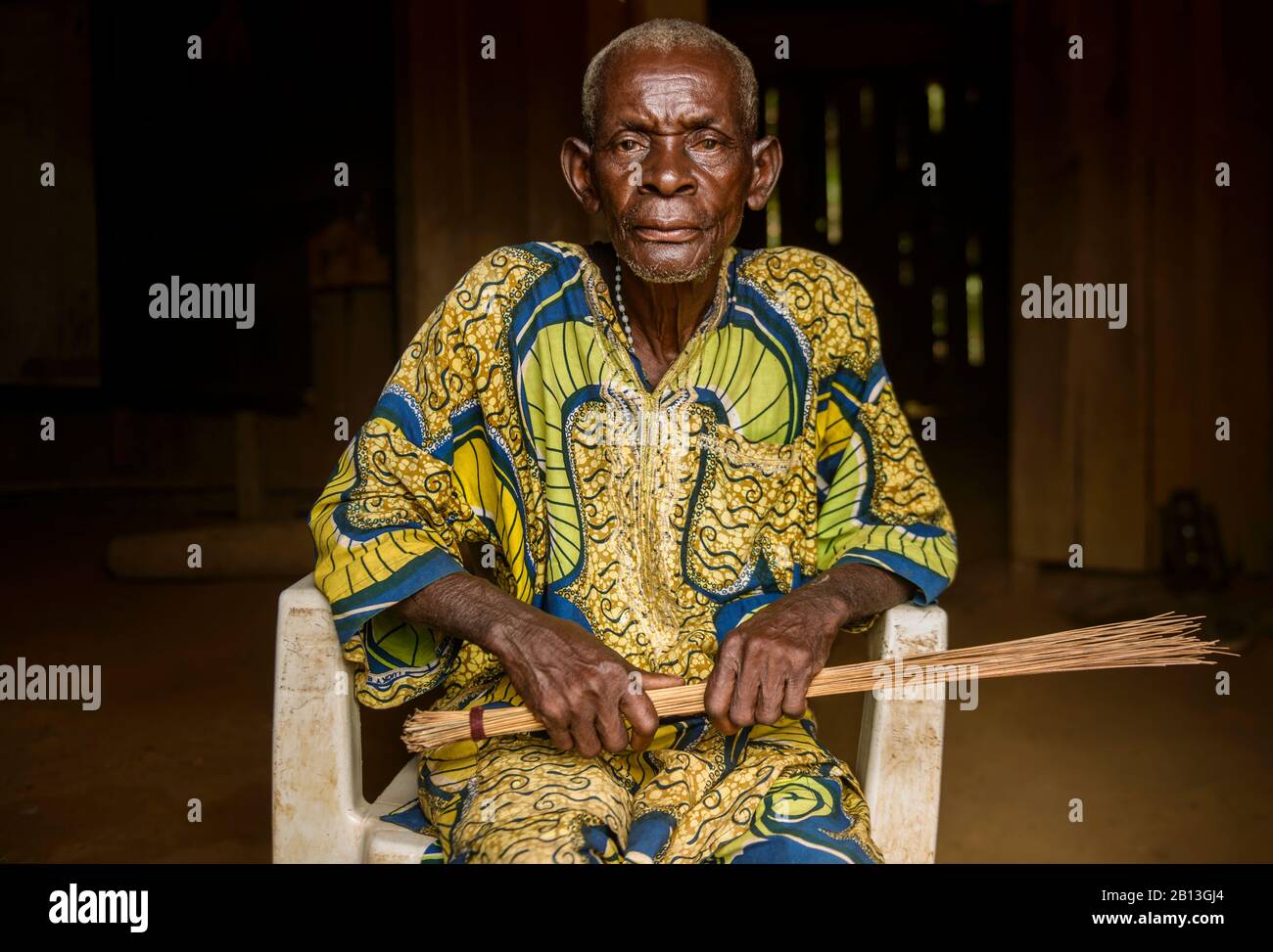 Older man of the equatorial rainforest,Gabon,Central Africa Stock Photo ...