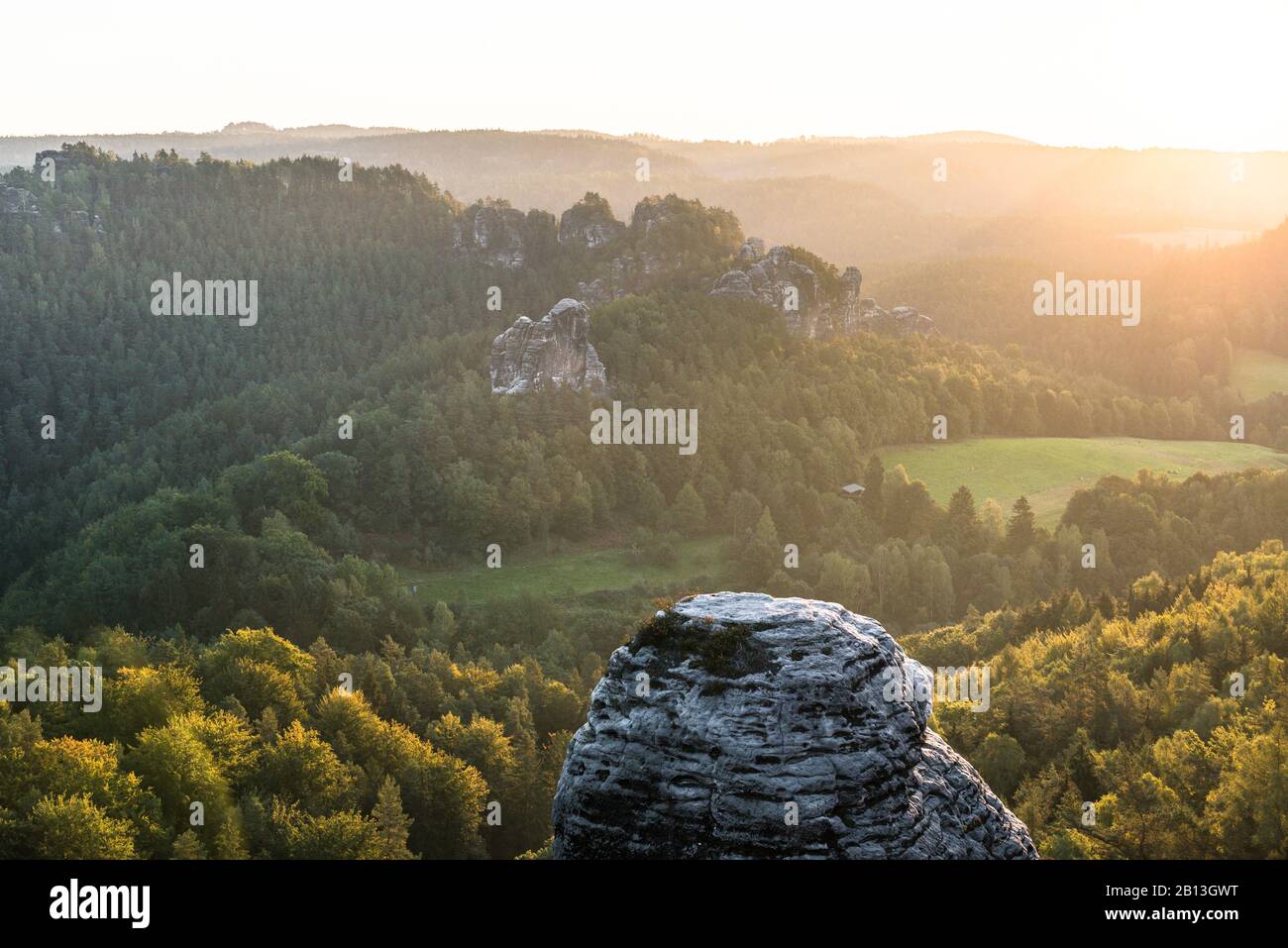 View from lookout in saxon switzerland hi-res stock photography and ...
