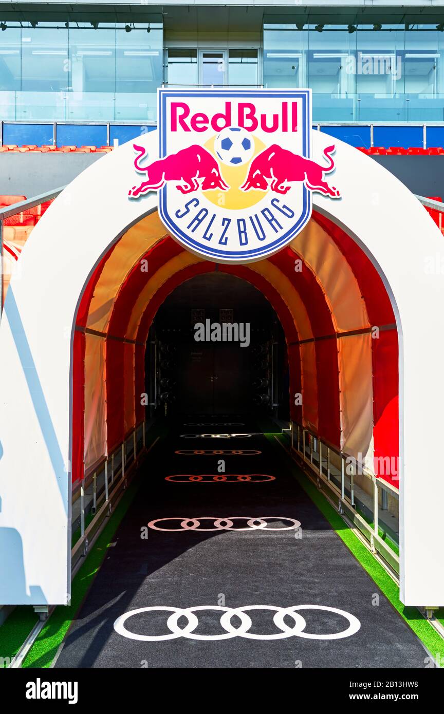 Player's tunnel at Red Bulls arena in Salzburg Stock Photo - Alamy