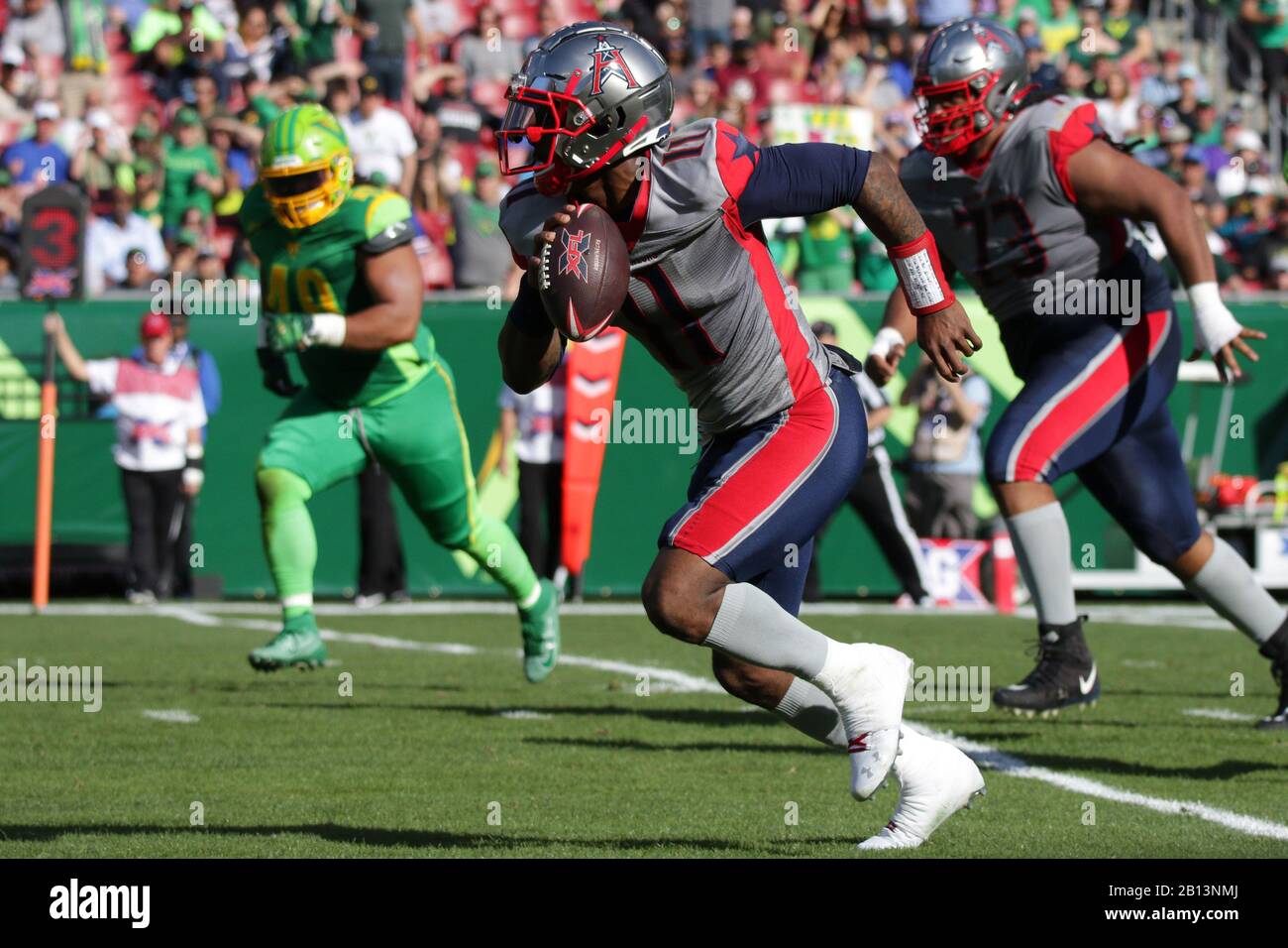 February 22, 2020: Houston Roughnecks quarterback P.J. Walker (11) runs ...