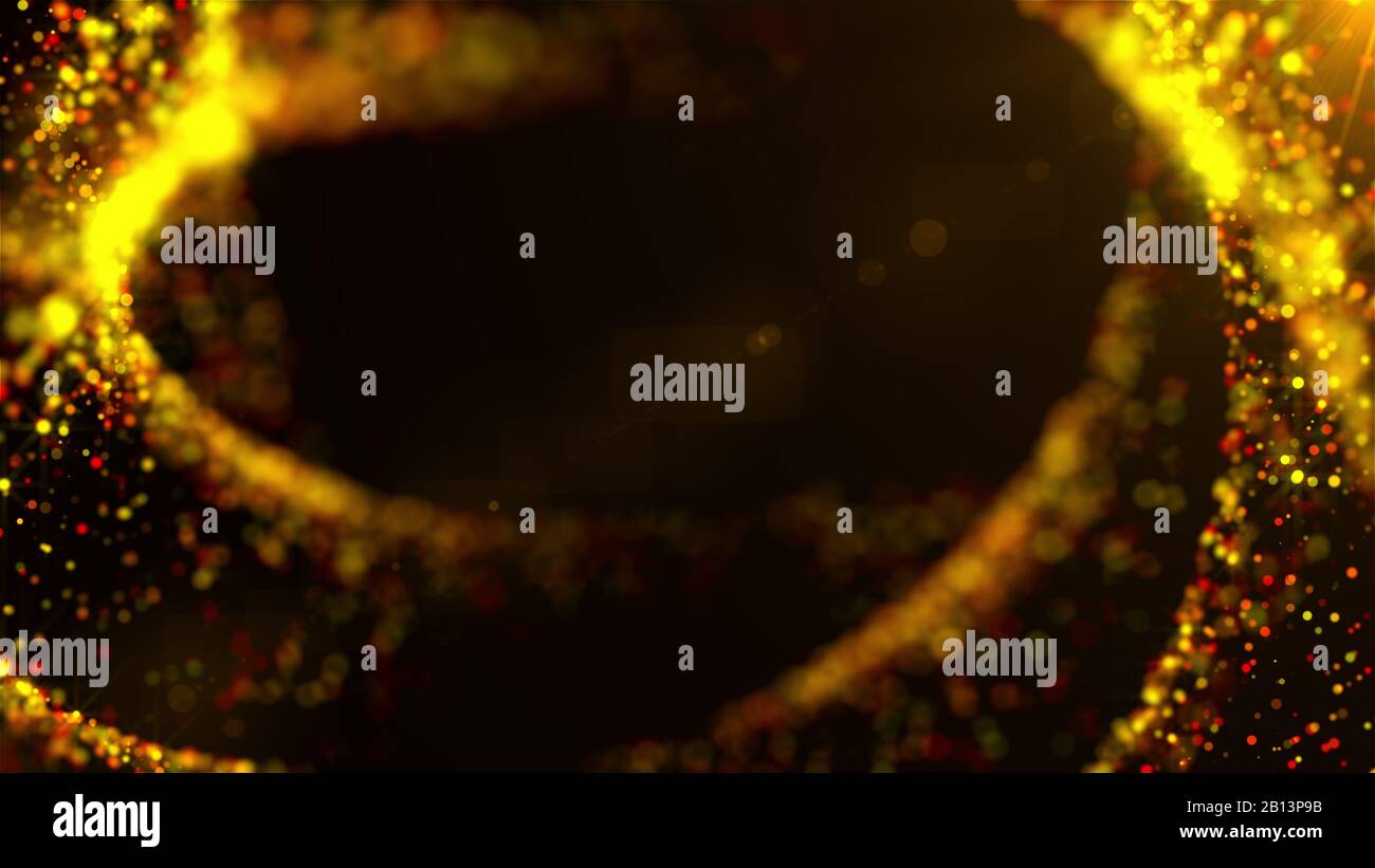 Computer generated beautiful glittering particles floating through ...