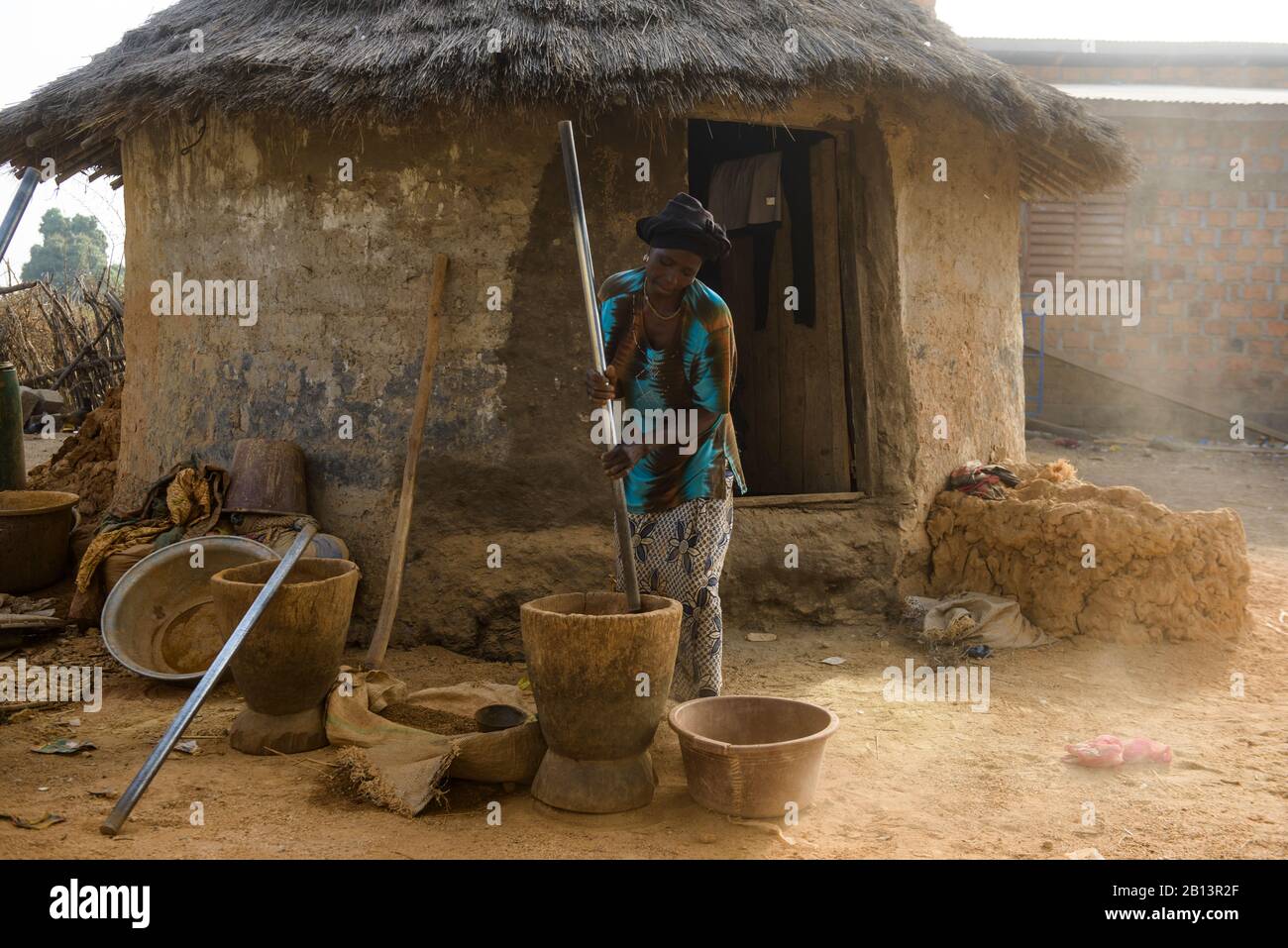 Village life in Guinea Stock Photo - Alamy