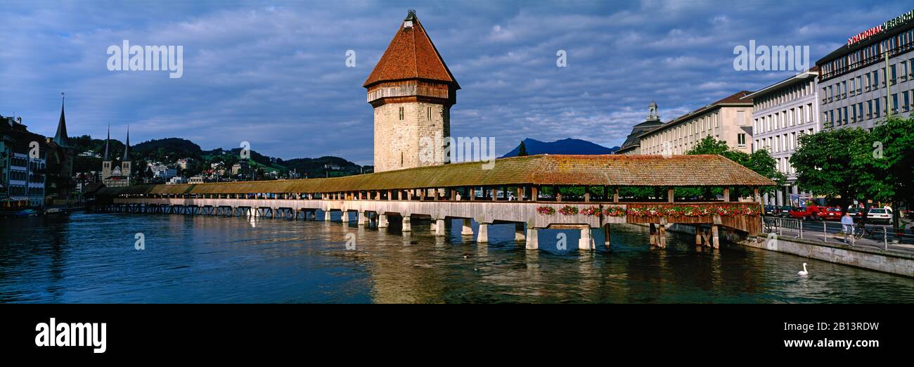 Chapel bridge with water tower,Lucerne,Switzerland Stock Photo - Alamy