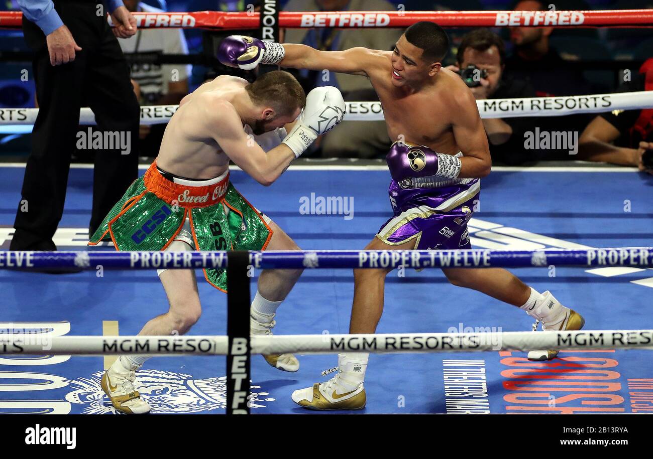 Matt Conway (left) and Gabriel Flores Jr in the light weight bout at ...
