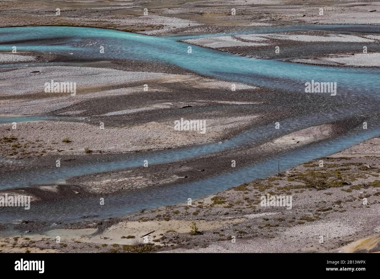 Braided channels of the Robson River in Mount Robson Provincial Park ...