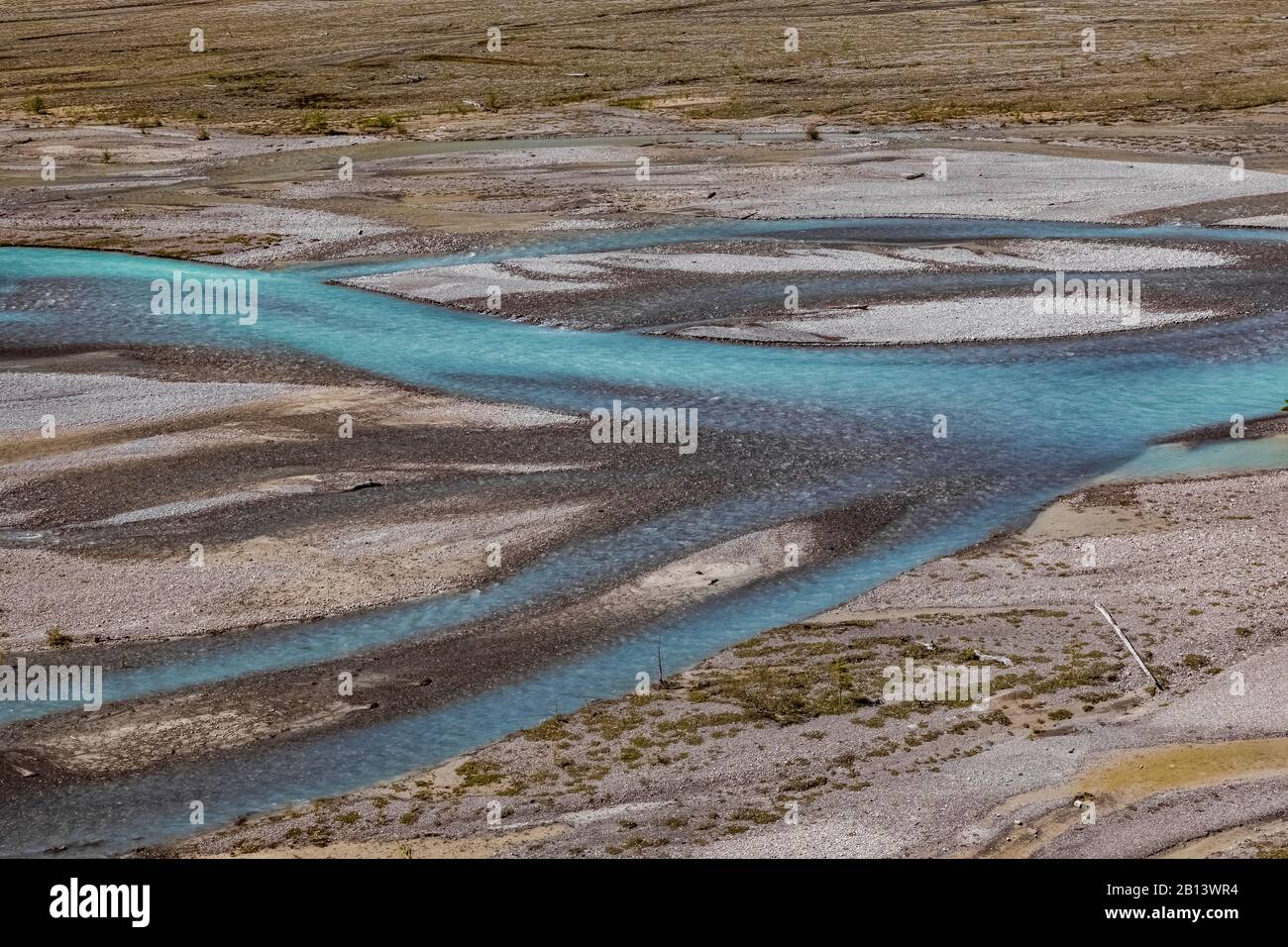 Braided channels of the Robson River in Mount Robson Provincial Park ...