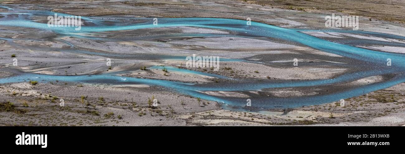 Braided channels of the Robson River in Mount Robson Provincial Park ...