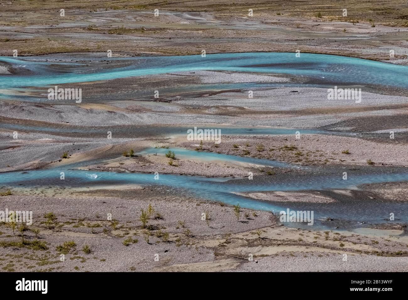 Braided channels of the Robson River in Mount Robson Provincial Park ...