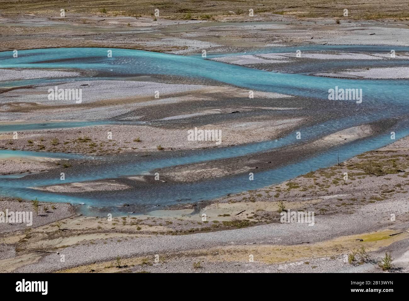 Braided channels of the Robson River in Mount Robson Provincial Park ...
