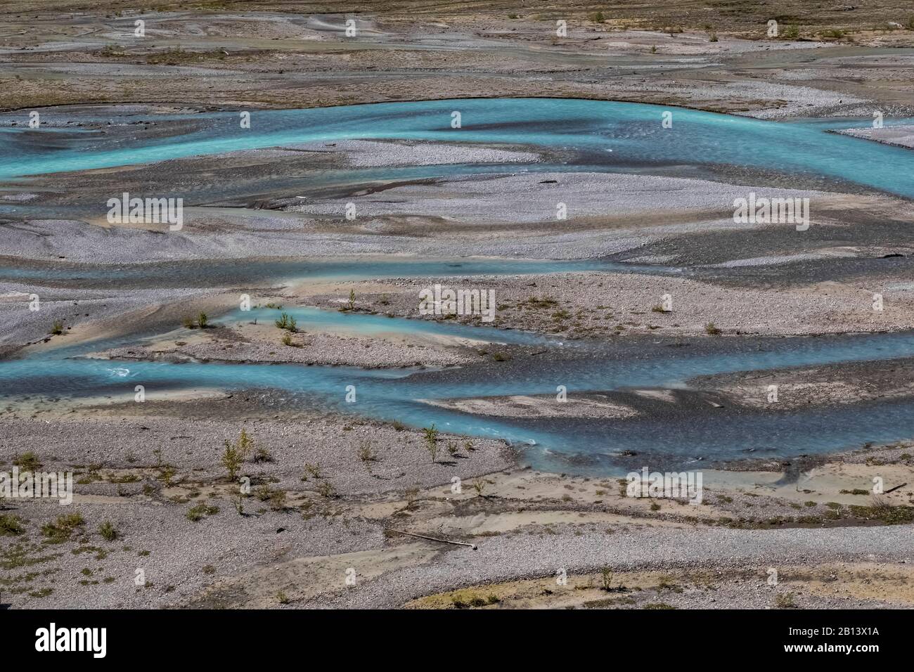 Braided channels of the Robson River in Mount Robson Provincial Park ...