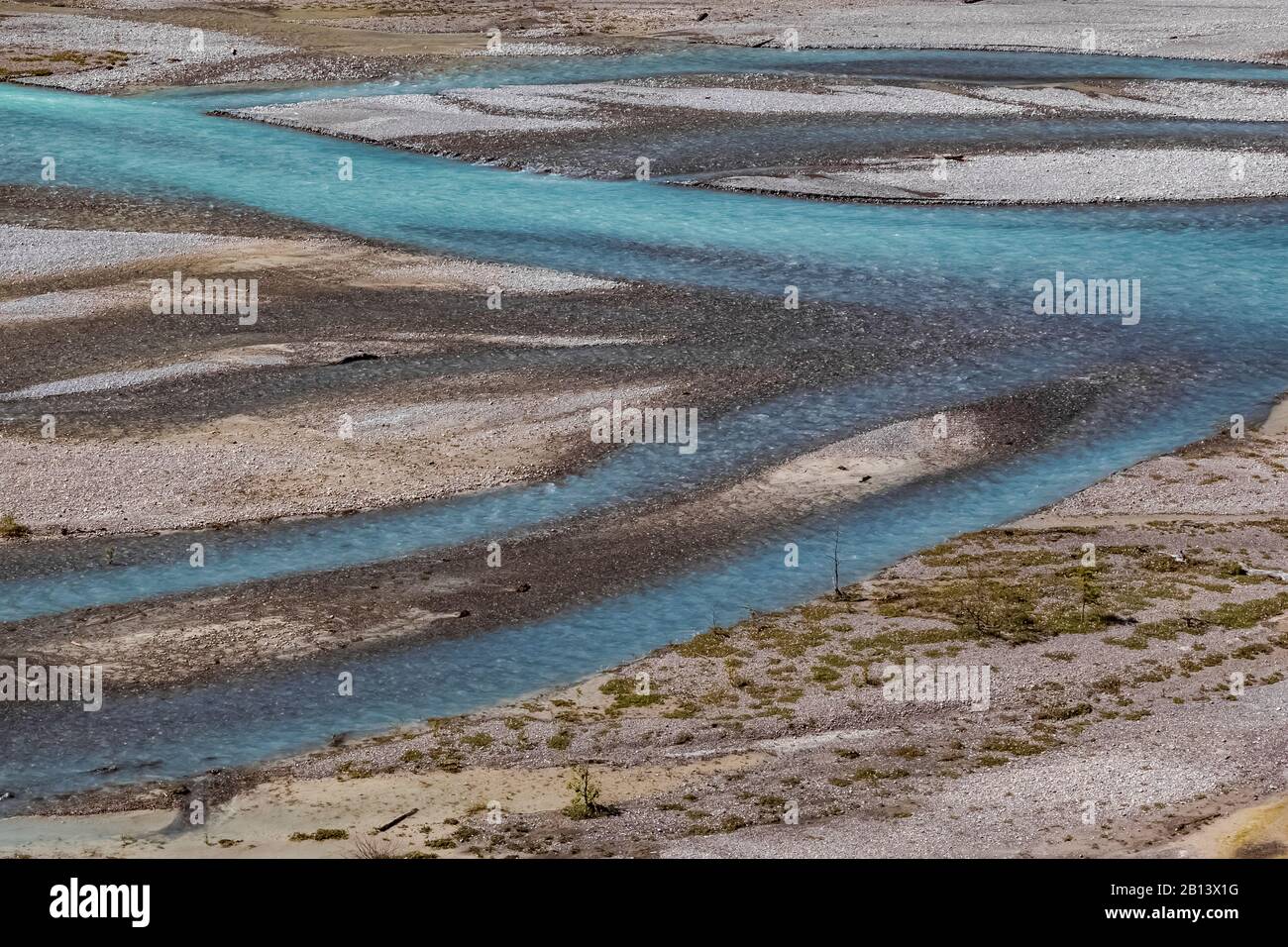 Braided channels of the Robson River in Mount Robson Provincial Park ...