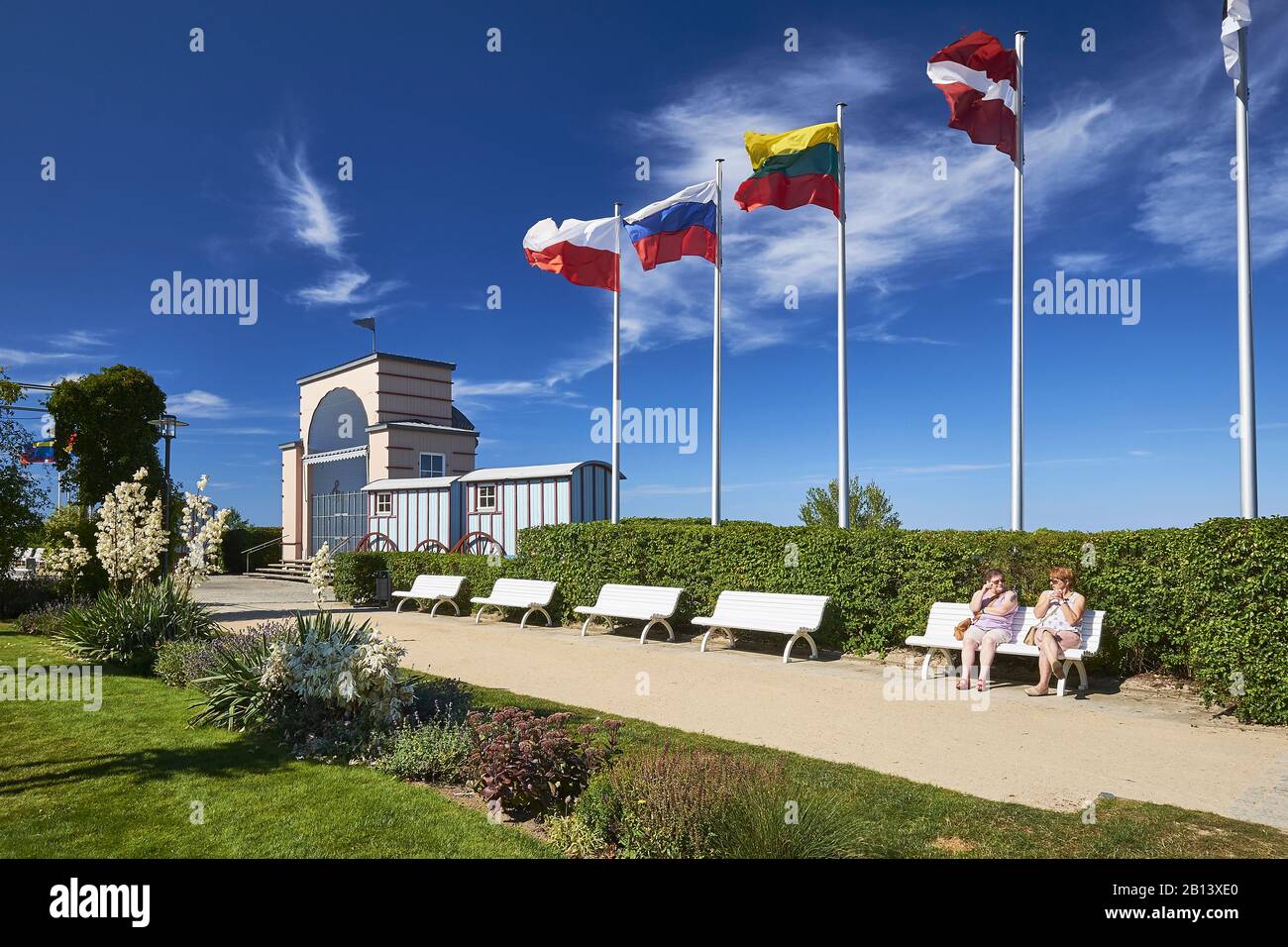 Beach promenade of the baltic sea resort of bansin hi-res stock ...