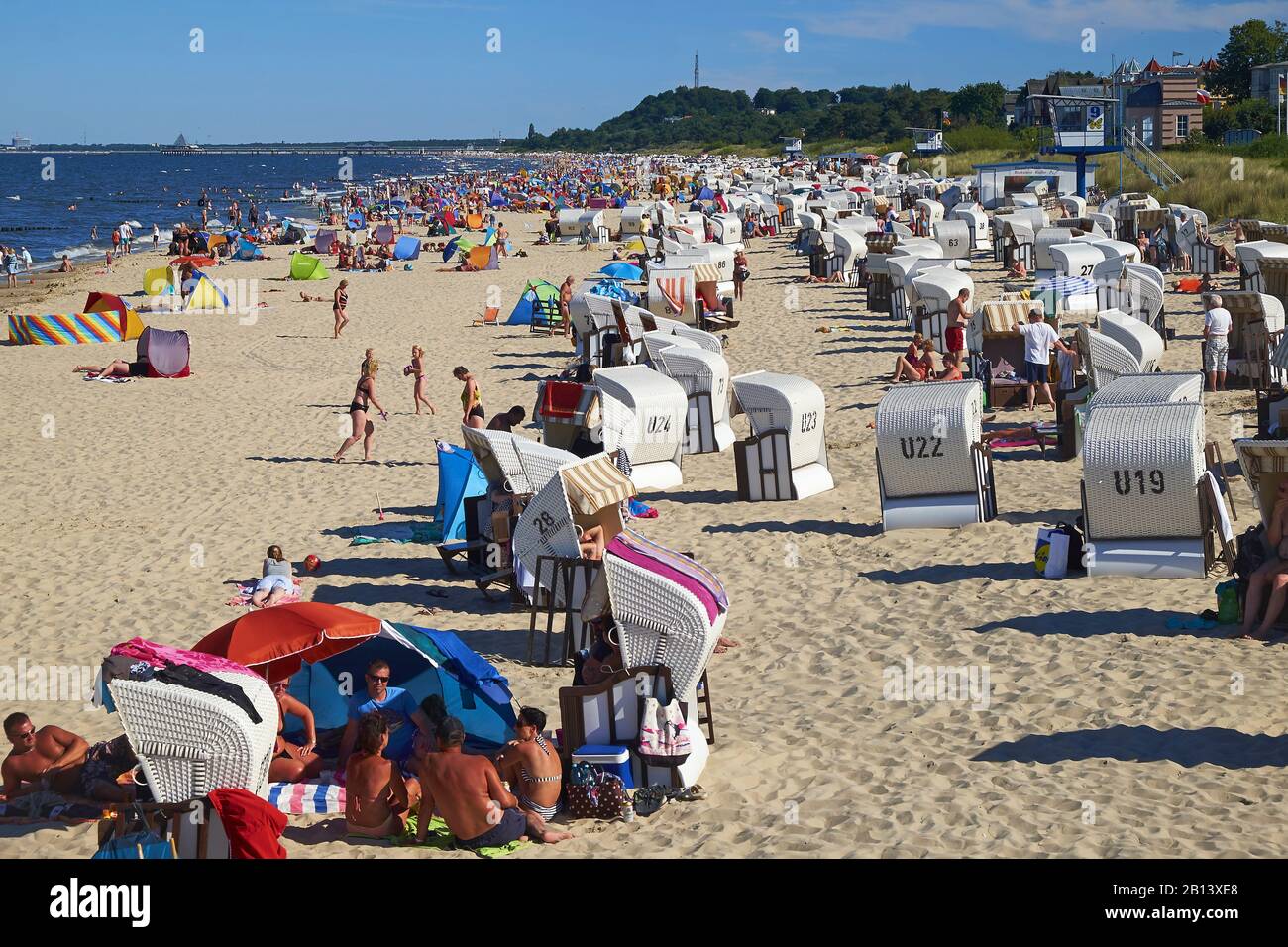 Beach from the Baltic resort of Bansin,Usedom,Mecklenburg Western ...